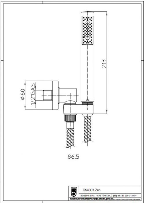 Zen c54001 duplex doccia completo cromo BOSSINI - C54001C00030004