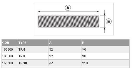 Tr8 tronchetto filettato 08x32 163300 GIA - 163300